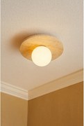 Béžové kamenné stropní svítidlo se skleněným stínidlem ø 12 cm Hilde – Opviq lights