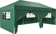 Pavilon cca 6x3m Stáj Odolný proti zimě Pop-up skládací pavilon s oknem Dveře na zip Boční díly UV ochrana