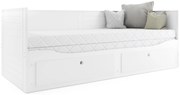 SMB Rozkládací postel s matrací HERME, 80-160x200 cm Dekor: Bílá