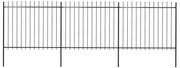 Zahradní plot s kopím nahoře ocelový 504 x 150 cm černý 277631