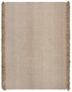 Béžový ručně tkaný koberec s příměsí vlny 160x230 cm Rene Fringed Ribbed – Flair Rugs