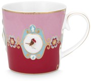 Pip Studio Love Birds Medailon hrnek 225ml, červeno-růžový (Love Birds velký hrnek 225ml)