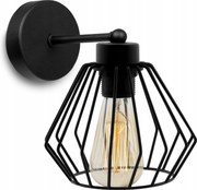 Elegantní Nástěnná Lampa Retro Drátěná Černá Loft