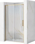 Rea Rapid Slide, sprchové dveře 140x195 cm, 6mm čiré sklo, zlatý matný profil, REA-K8591