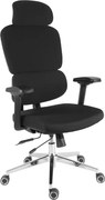 Kancelářská ergonomická židle Neoseat ROBIN — látka, černá, nosnost 150 kg