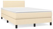 Box spring postel s matrací krémová 120x190 cm textil 3269714