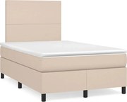 Box Spring Postel S Matrací Umělá Kůže Cappuccino Hladký design 120 x 190