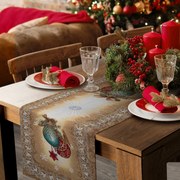 VÁNOČNÍ GOBELÍNOVÝ BĚHOUN NA STŮL MERRY2 45X140 CM VZOROVANÁ