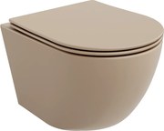 Mexen Lena WC mísa Rimless s deskou pomalu uzavíratelnou slim, duroplast, cappuccino mat - 30224064