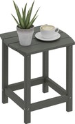 Outsunny venkovní odkládací stolek 48 x 37 x 46 cm, odolný HDPE, šedý | Aosom
