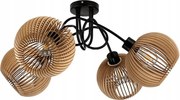 LED LOFT lampa, spiral, dřevěná, 4xe27, do pokoje, dekorativní dřevěný lustr