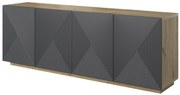 Komoda Asha 200 cm - dub artisan / rivier stone mat
