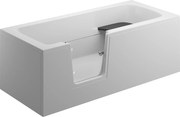 Vana s dvířky Polimat VOVO 150x75 s bílým čelním krycím panelem + vanový sifon automat s přepadem VABPS-ZU 70