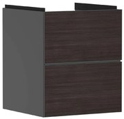 Hansgrohe Xevolos E - Umyvadlová skříňka 58x48x48 cm, 2 zásuvky, matná šedá/tmavý dub 54174730