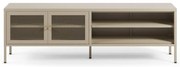 Krémový kovový TV stolek 160x50x35 cm Fayna – Marckeric
