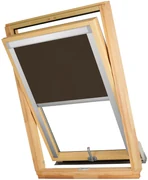 Dekodum Termoizolační roleta na střešní okno typu FAKRO 78x118 Barva látky: Graphite Silver, Barva profilu: Stříbrná