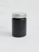 Kořenka skleněná černá TOM 192 ml se stříbrným víčkem Twist Off Deep 58 mm