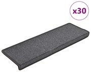 Schodové rohože 30 ks 65 x 21 x 4 cm tmavě šedé s obdélníkovým okrajem 3365766