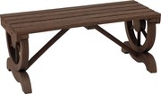 Dřevěná zahradní lavice Outsunny, odolná proti povětrnostním vlivům, rustikální design, přírodní 98 x 50 x 39,5 cm | Aosom