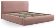 Růžová čalouněná dvoulůžková postel s úložným prostorem s roštem 200x200 cm Colonel – Cosmopolitan Design
