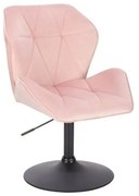 LuxuryForm DESIGN Otočná židle MILANO MAX VELUR na černém talíři - světle růžová