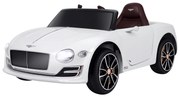 HOMCOM Dětské elektrické autíčko Bentley GT v licenci s dálkovým ovládáním, 2 x 390 motorů, bílé, 108 x 60 x 43 cm, pro děti | Aosom.de