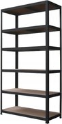 Fistar Regál 220x120x60 cm lakovaný 6-policový, nosnost 720 kg - ČERNÝ