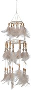 Přírodní lapač snů s lososovými peříčky Boho Feathers - Ø 13*50cm