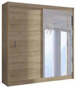 Šatní skříň se zrcadlem SABRINA 180x215 cm dub sonoma OSLO 180 Sonoma