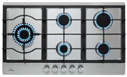 Klarstein Ignito Chef Edition, 5 varných zón, plynová varná deska, 5 hořáků, hořáky Sabaf, sklokeramický povrch