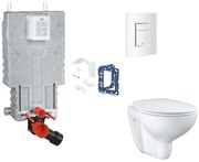 Grohe Uniset - Set předstěnové instalace, klozetu, sedátka SoftClose, tlačítka Skate Cosmopolitan a sady pro vhazování tablet, alpská bílá SANI15BB3117