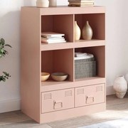 Highboard růžový 67 x 39 x 95 cm ocel