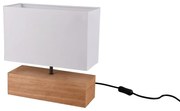 Stolní lampa s textilním stínidlem v bílo-přírodní barvě (výška 30 cm) Woody – Reality