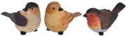 Zahradní figurka z polistone Little Birds, sada 3ks, 9 cm, vícebarevná