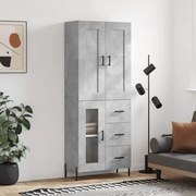 Skříň highboard betonově šedá 69,5x34x180 cm kompozitní dřevo