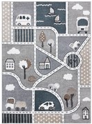 Dywany Łuszczów, Dětský kusový koberec Fun Strade grey, 80x150, šedá, dětský pokoj
