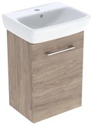 Geberit Selnova Square - Skříňka s umyvadlem, 45x65x32 cm, 1 dvířka, L/P, ořech hickory 502.748.00.1