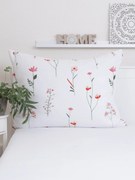 MK Lůžkoviny Mušelínový povlak na polštář 70 x 90 cm - Vlčí máky bílé