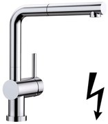 Blanco Linus S-F - Dřezová baterie s výsuvnou koncovkou, sklopná pod okno, chrom 514276