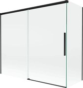 Mexen Rox, 2-křídlová posuvná vanová zástěna 180 + 80 x 150 cm, 8mm čiré sklo, černý matný profil, 8C9-180-080-70-00