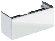 Geberit Acanto - Umyvadlová skříňka, 118x54x48 cm, 2 zásuvky, sklo/bílá 503.006.01.2