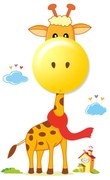 Dětské nástěnné svítidlo Giraffe, 1x žluté plastové stínítko, or