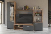Obývací stěna JUKA šedý grafit/dub craft tabaco