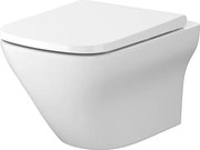 Cersanit Larga square Clean On, závěsná wc mísa 3/5 l + sedátko s pomalým zavíráním z duroplastu, bílá, S701-473