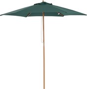 Zahradní slunečník Outsunny Ø250x230 cm s 6 odnímatelnými stožáry, anti-UV, voděodolný a dřevěný rám pro pláž a terasu, zelený | Aosom