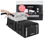 Vakuové vyztužené látkové úložné boxy na oblečení v sadě 2 ks 42x25x25 cm Black Edition – Compactor