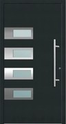 Solid Elements Vchodové dveře Smart, 90 P, rozměr vč. zárubně: 1000 × 2100 mm, AluClip hliník-plast, pravé, antracit/bílé, prosklené