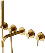 OMNIRES Y - Vanová baterie pod omítku, 5-otvorová instalace, s tělesem, s příslušenstvím, kartáčované zlato Y1237-1GLB