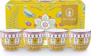 Pip Studio Lily & Lotus sada 4 ks kalíšků na vajíčko, žlutá (Sada 4ks porcelánových kalíšků)