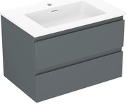 Mexen Orio koupelnová skříňka 70 cm s umyvadlem Otis, 2 zásuvky, grafit mat/bílá mat - 91A10-07047-2-BFF66-W18M01